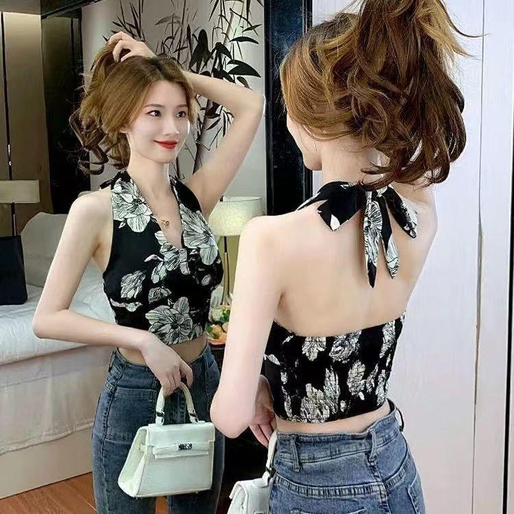 Kamisol bunga tanpa lengan, leher v, untuk wanita, comel dan - TikTok ...