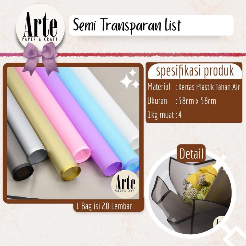 ARTE 20 Lembar Semi Transparan List Kertas Buket Korea Bunga - Shop ...