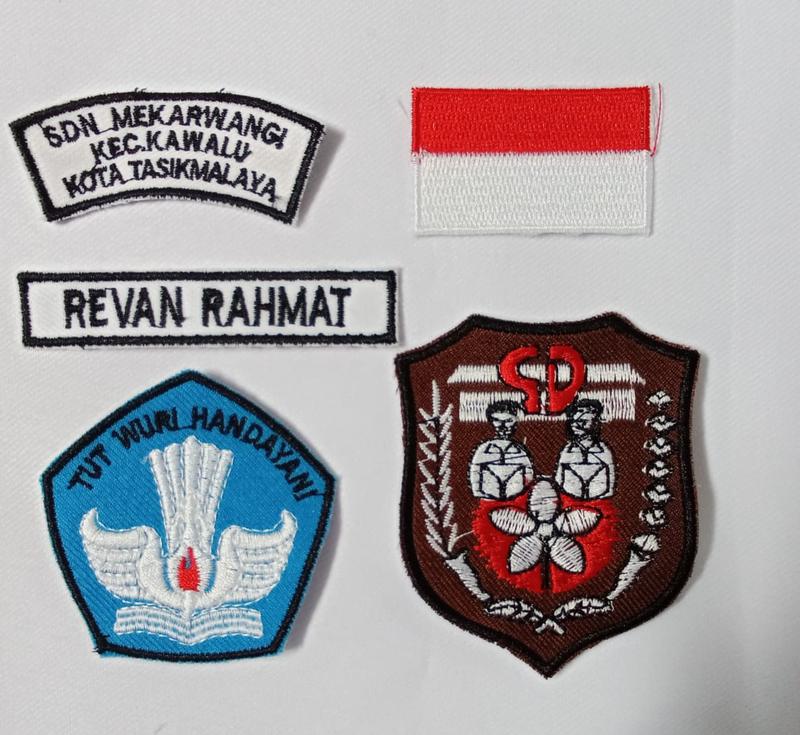 bordir nama siswa SD satu paket lengkap - Shop | Tokopedia