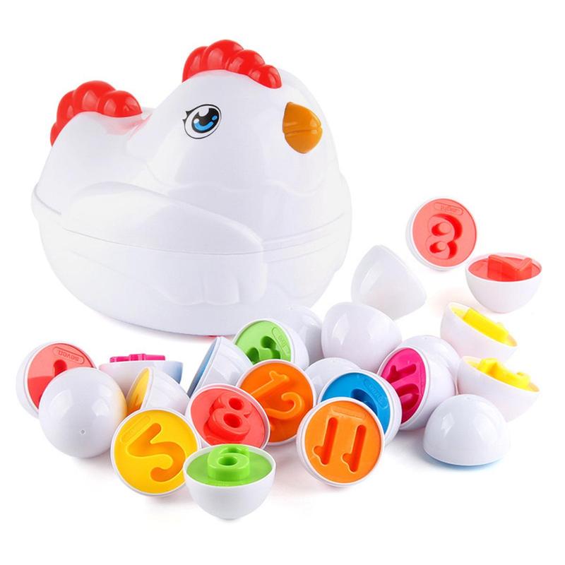 Egg Matching Toy, 1 Set Number & Shaped & Color Recognition Matching ...