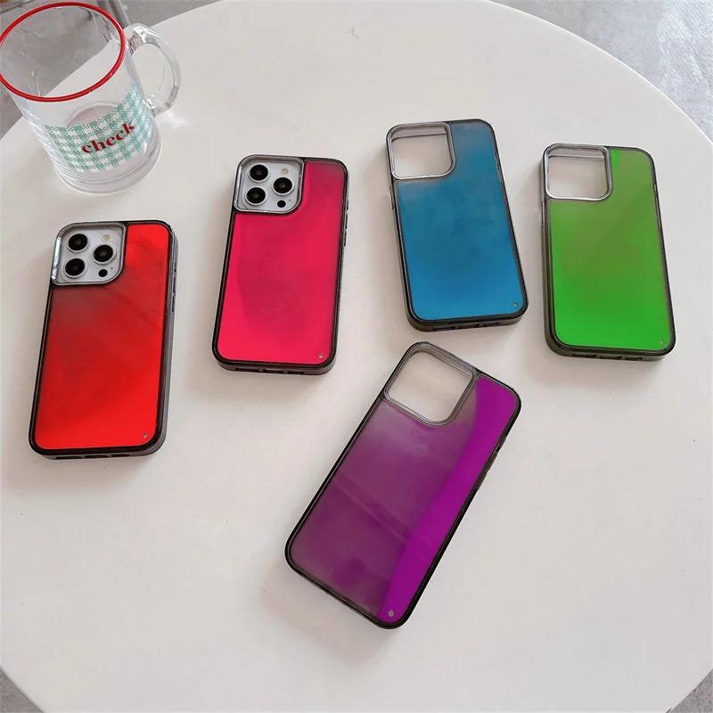 Luminous Dynamic Moving Sand Phone Case Cover for iPhone 14 15 16 Pro ...