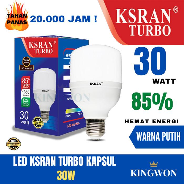 Promo KSRAN Turbo Lampu LED Bohlam 30 Watt Kapsul Putih Hemat Energi ...