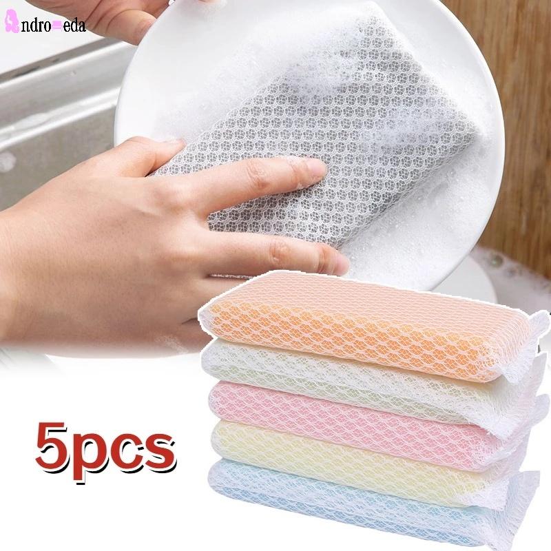 5Pcs Double-sided Cleaning Sponge With Mesh/ Kitchen Dish Cu - TikTok ...