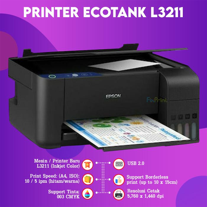 Promo Epson Printer InkTank L121 L 121 Single Function Print Only L3210 ...