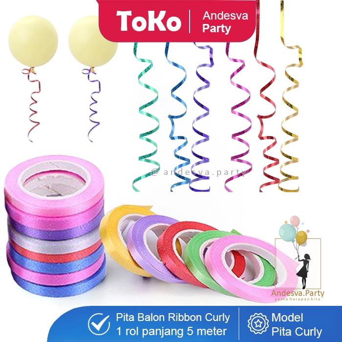 Pita Balon Curly Ribbon / Pita ribbon Balon Mini / pita rope serut ...