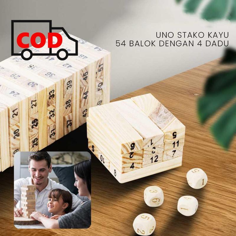 Permainan Balok Kayu dengan Dadu Seru Trendy Menyenangkan Mudah - Shop ...