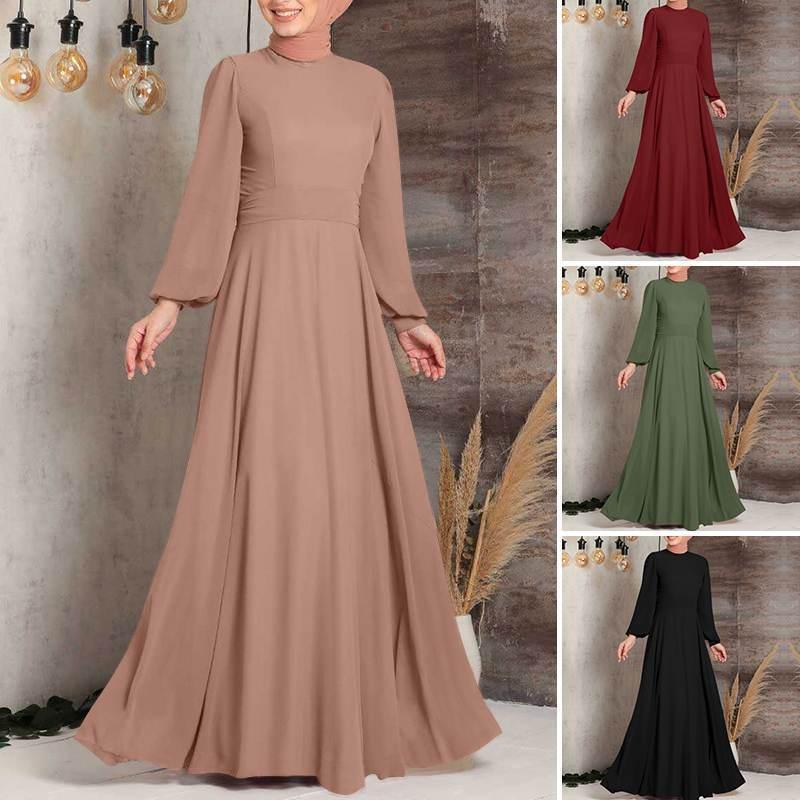 Muslim Festival Party Turkey Sundress Kraft Tan Muslim Dress Spring ...