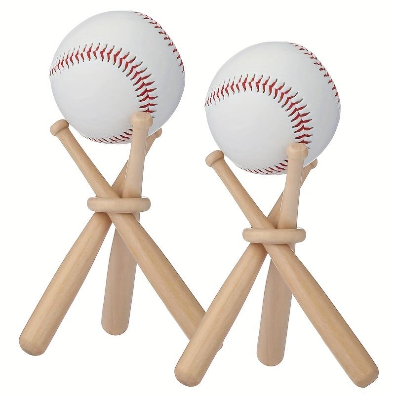 Varnished Wooden Miniature Baseball Bat and Ball Stand - 1pc Desk Decor ...