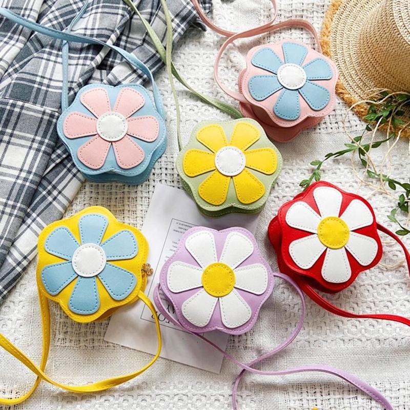 Cute Flower Girls Coin Purse Shoulder Bags Kids Mini Packet Crossbody ...