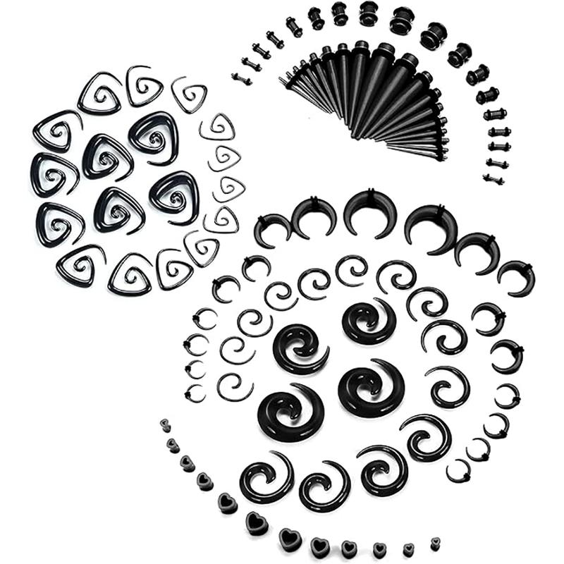 Ear stretching kit ear gauge expander set cone plug spiral cone ...