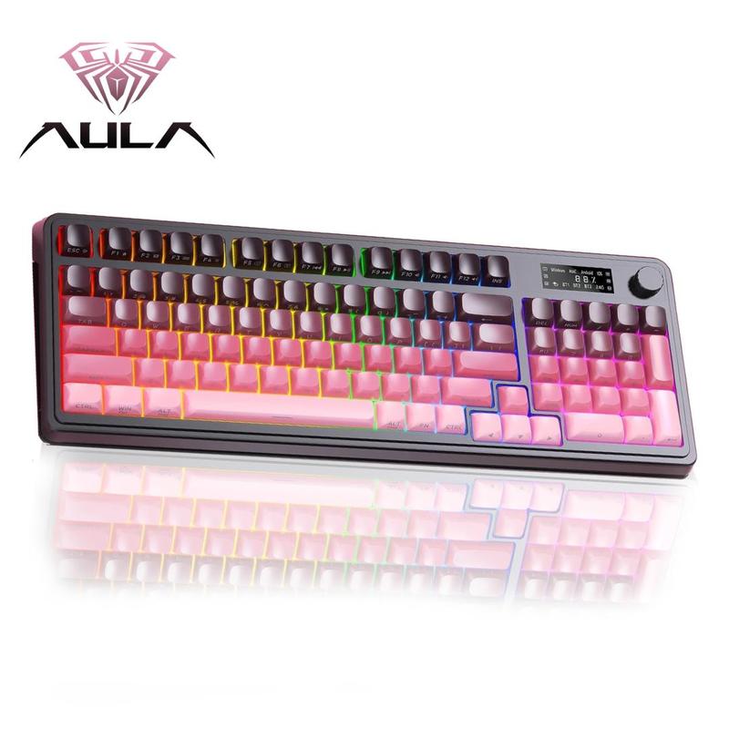 AULA S99 Pro Wireless Keyboard, USB Rechargeable Tri-mode Bluetooth ...