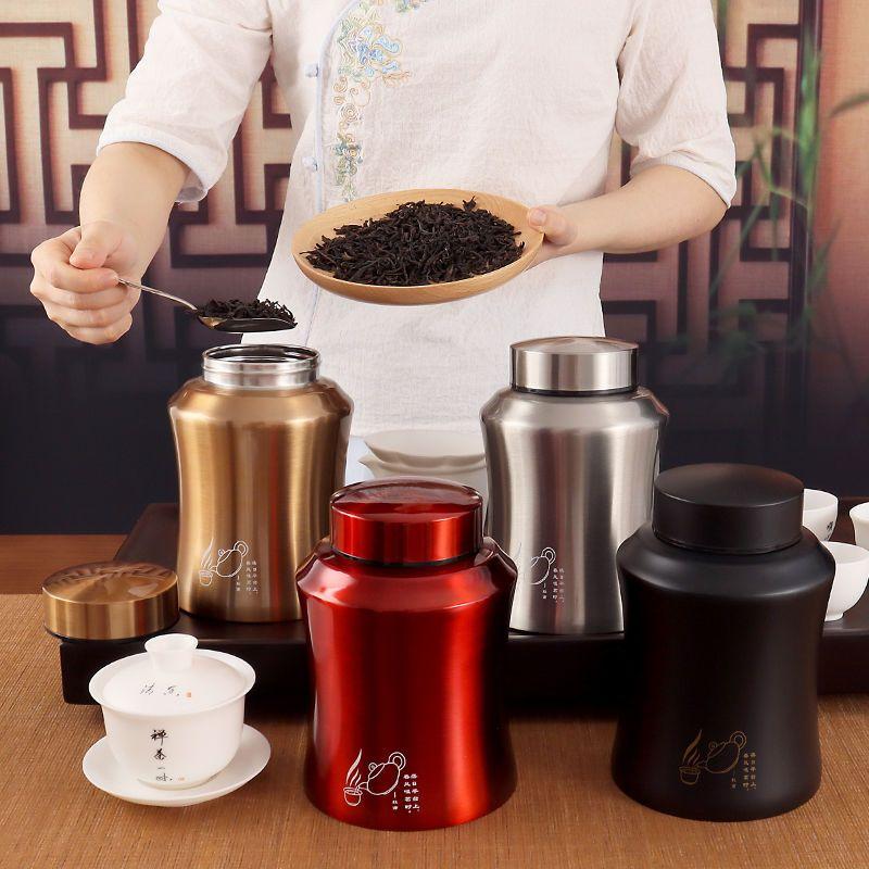 Bottles Stainless steel tea can with threaded mouth, tea sealed tea can ...