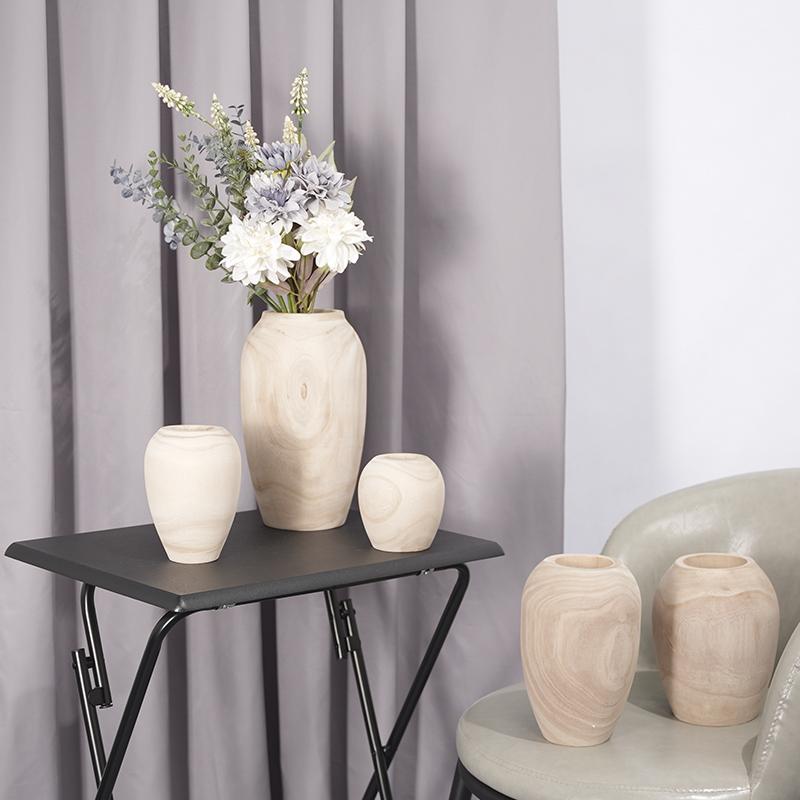 1PC Simple Creative Wooden Vase Living Room Bedroom Desktop Ornament ...