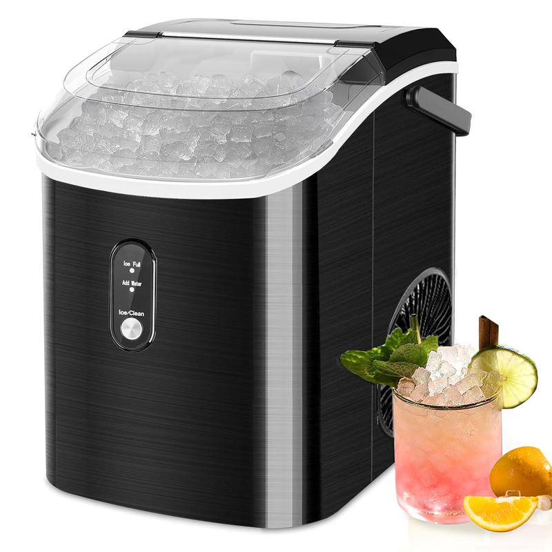 COWSAR Nugget Ice Maker with Handle,33lbs/Day, Produce a Basket ...