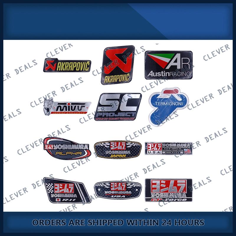 Exhaust Emblem Badge Sticker (Akrapovic, SC Project, Yoshimura ...