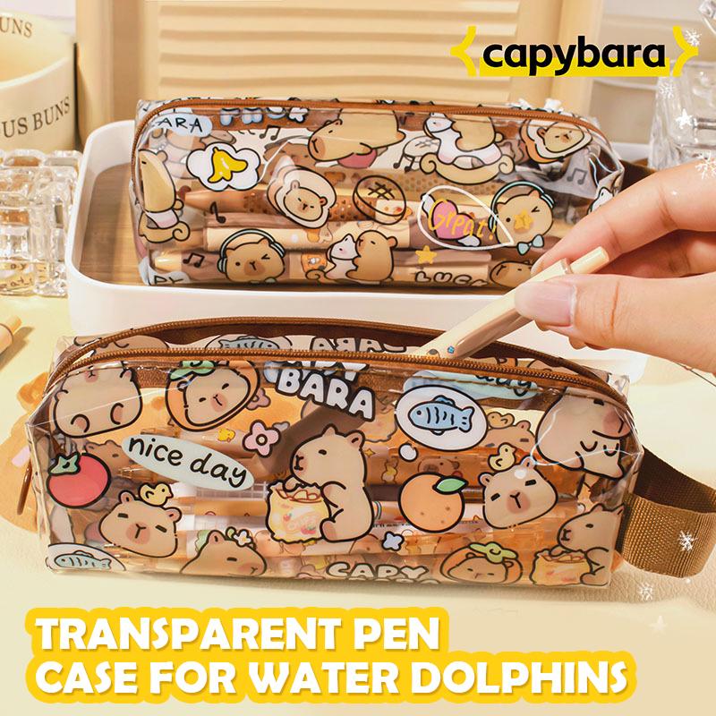 Bekas Pensel Capybara, Reka Bentuk Kreatif, Gaya Kartun dan Comel, Beg ...