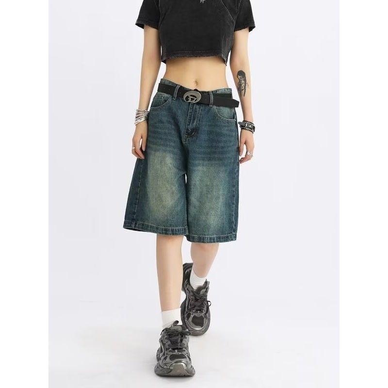 Seluar Pendek Denim, Gaya Hong Kong Bergaya, Retro Amerika, Serba ...
