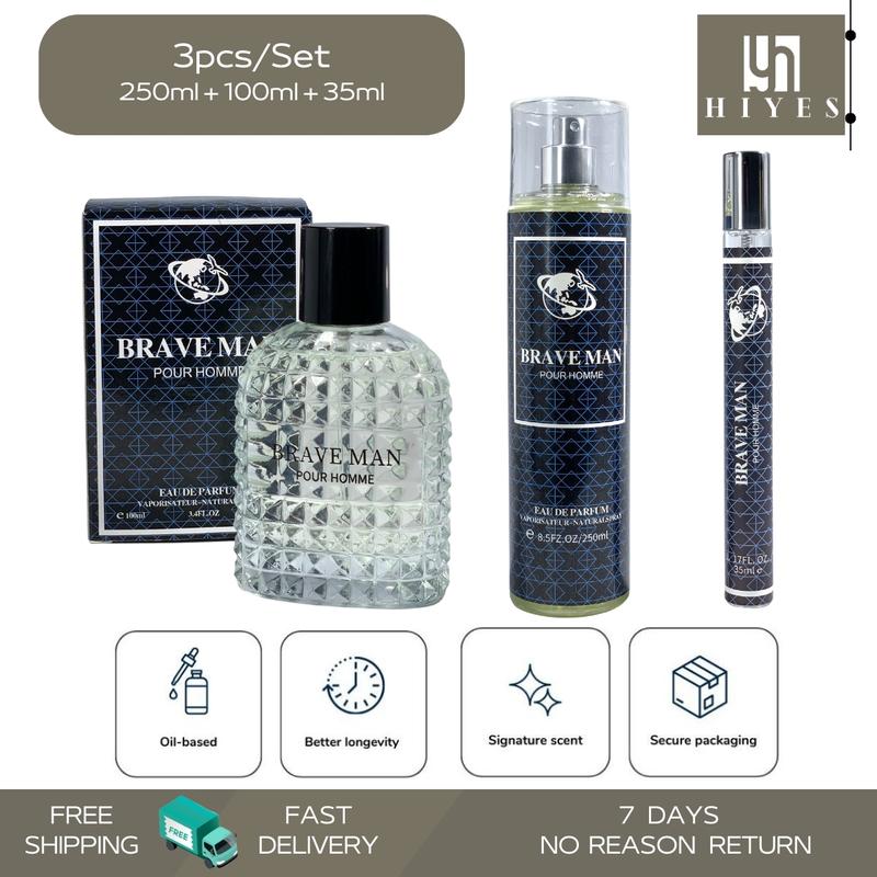 【3pcs/Set】250ml+100ml+35ml Brave Man Perfume For man Cologne - TikTok ...
