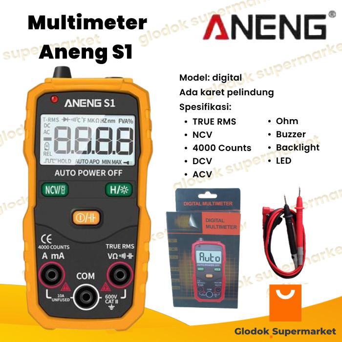 Jual Multitester Aneng S1 Multimeter Digital True RMS 4000 Counts ...