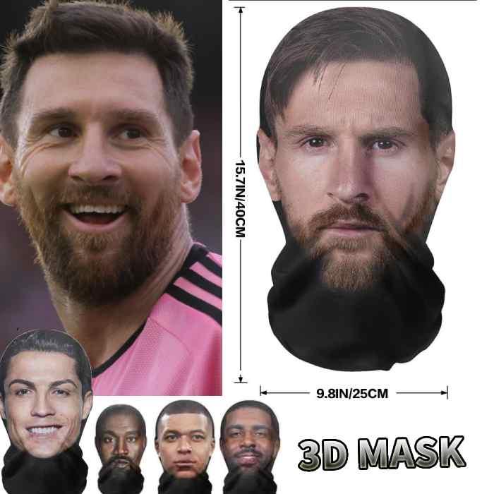 3D Printed Seamless Messi Ronaldo Kanye Face Mask Celebrity - TikTok ...
