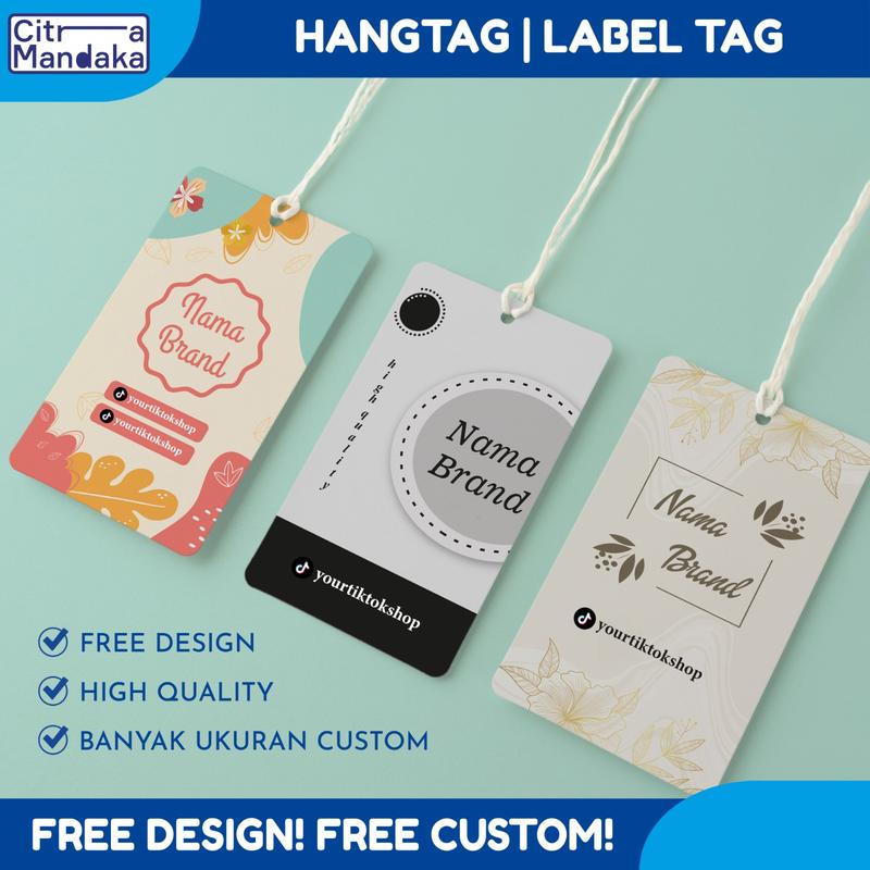 Cetak Hang Tag Label Brand Produk Baju Custom Hampers Bouque - Shop ...