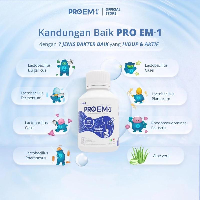 PRO EM1 Rasa Original 90ml Suplemen Probiotik Anak Dewasa Lansia Bebas ...