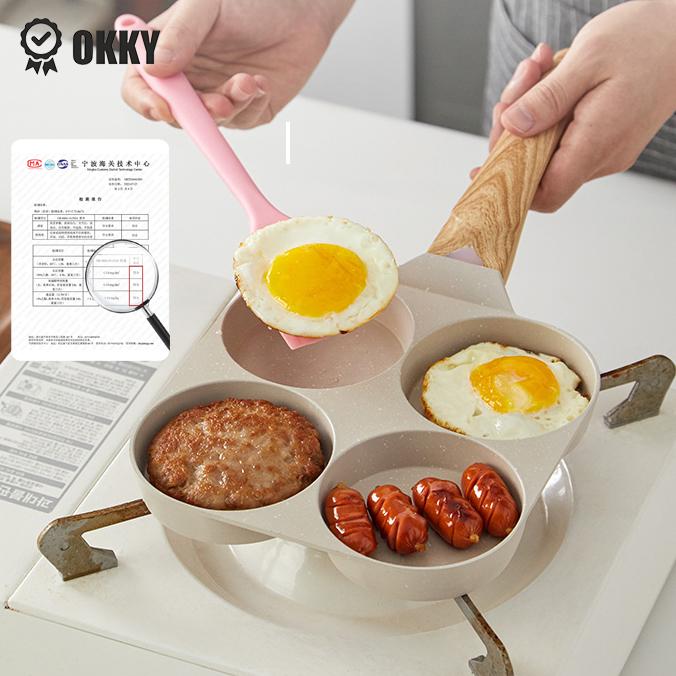 Okky Egg Pan Telur Generic Omelette Pan Non Stick 4 in 1 Burger/Egg ...