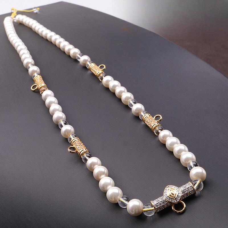 Buddha Amulet Pendant Hanging White Pearl Crystal Necklace Zircon ...