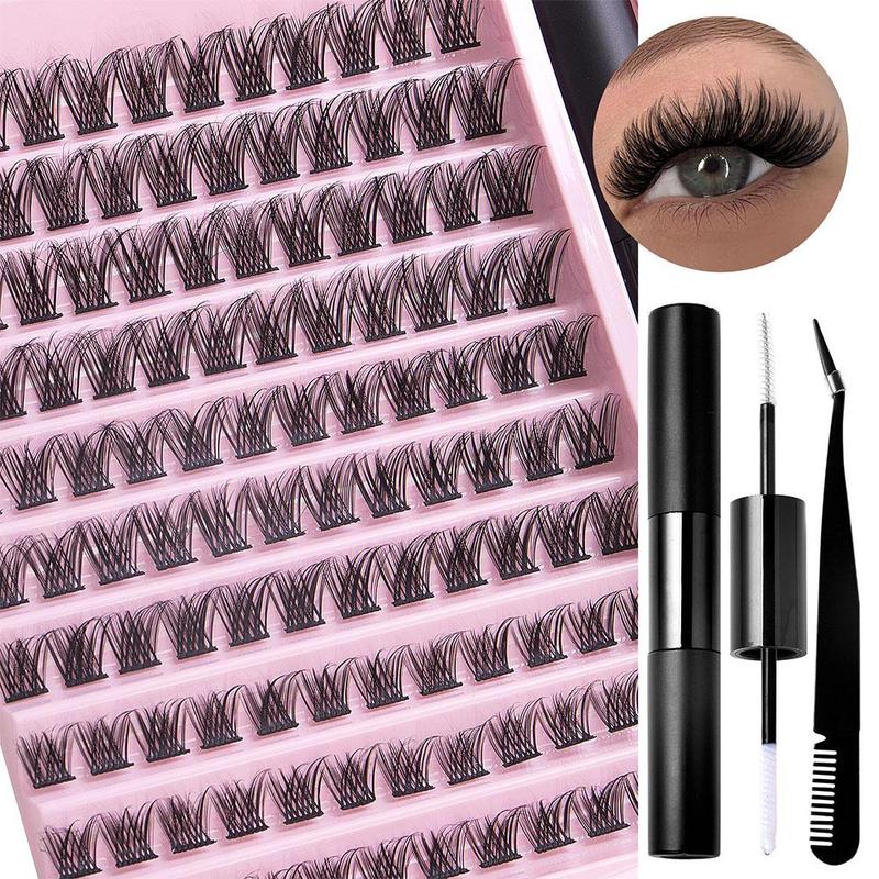 1 Set Cluster Eyelashes Set With Double Ended Bond And Seal Tweezer ...