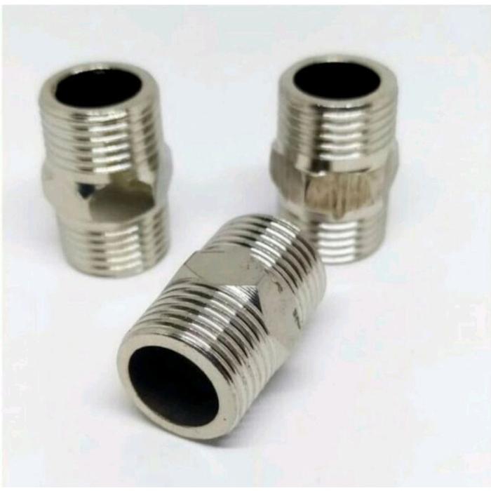 Jual double nepel 1/2x1/2 stenlees / double nepel stenlees 1/2x1/2 ...