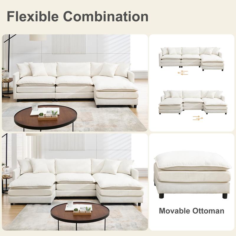 modular sectional Comfy Cloud Couch, L Shaped Deep Seat Sof - TikTok Shop