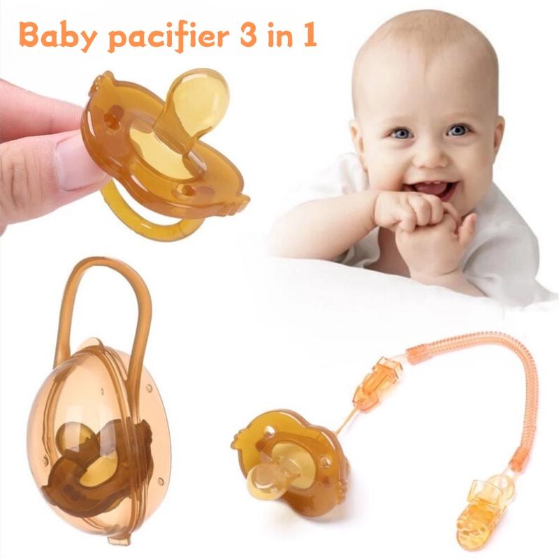 AIYIN 3 in 1 Portable Baby Pacifier Super Soft Imitation Breast ...