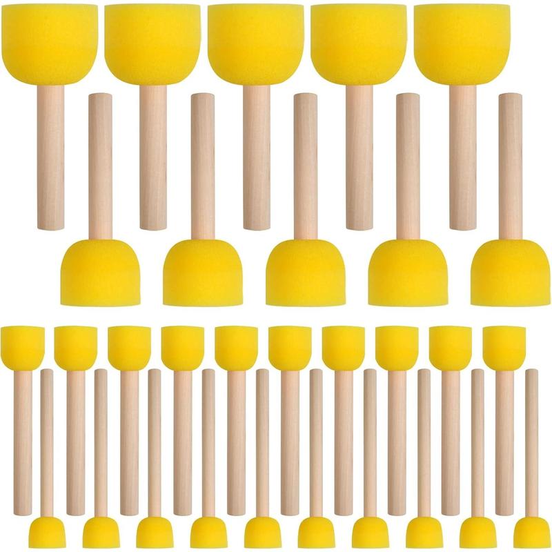 30 count Round Sponges Brush Set, Round Sponge Brushes for Painting ...