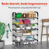 Promo 【Free Shipping】Rak Sepatu 8 Susun Stainless Steel Rak Sepatu ...