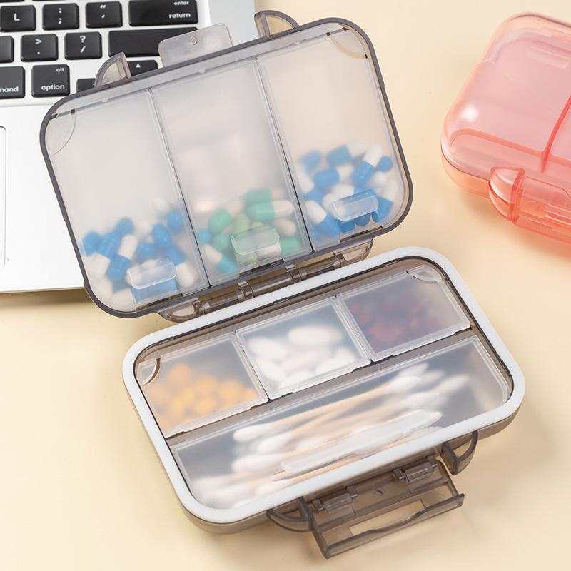 New 7-Grid Double-Layer Pill Box Moisture-Proof Dustproof Portable ...