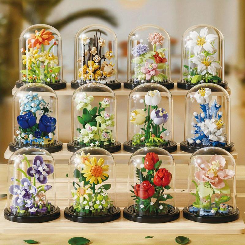 Flower Building Blocks Set, 1 Set 3D Flower Blocks Building Toy ...