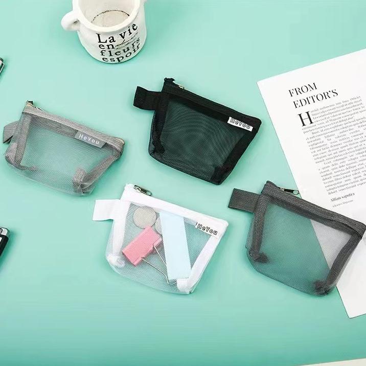 BISA COD D6204 Pouch Mini Jaring Transparant / Dompet Koin Jaring ...