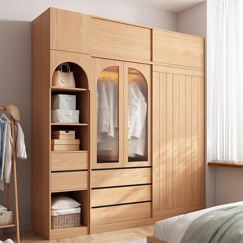 [Pre Order] Wooden color sliding door wardrobe, home bedroom - TikTok ...