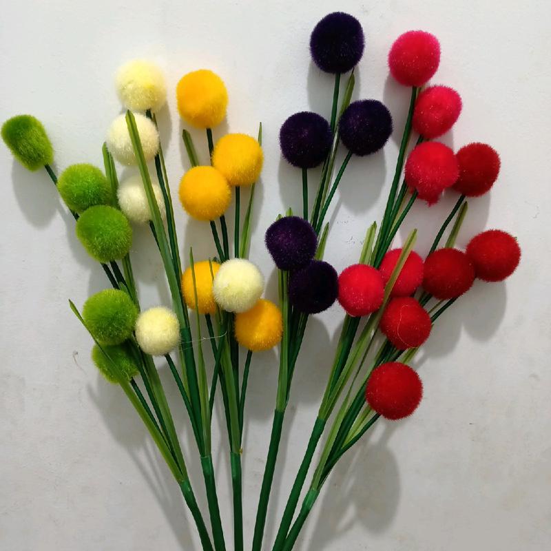 Bunga artificial bola bulat pompom 5 bola panjang 1 meter - Shop ...