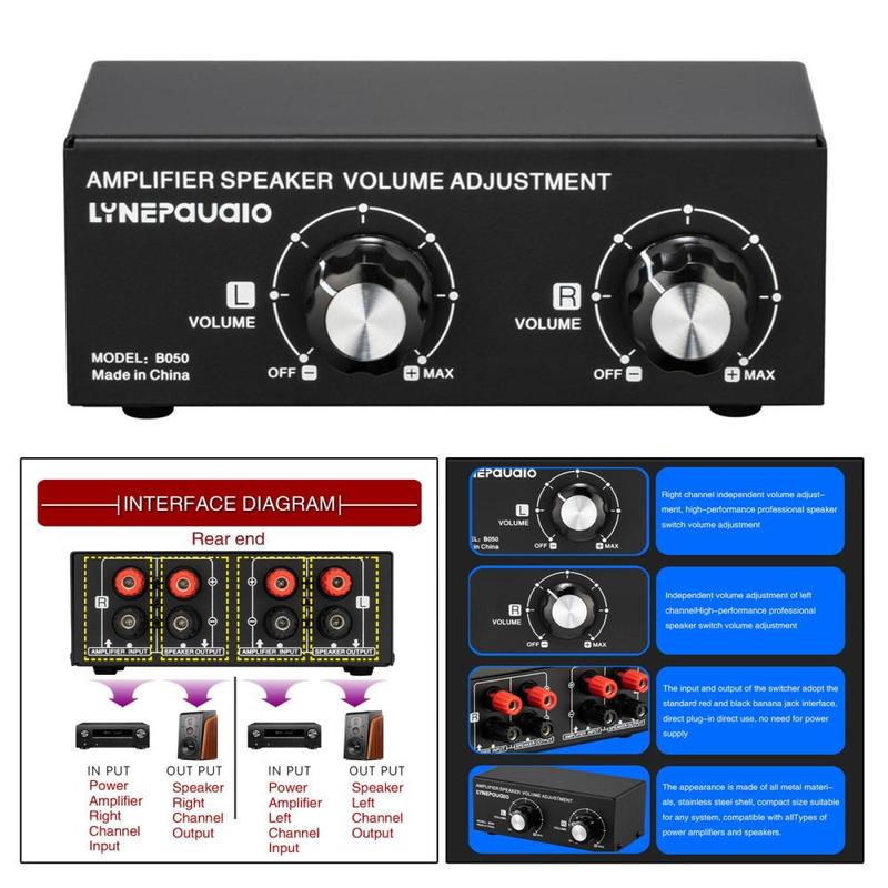 Speaker Volume Splitter Selector Switch Box Left Right Amplifier ...