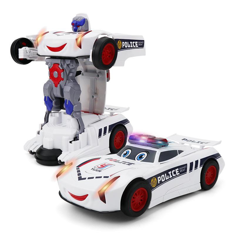 Electric Universal Deformation Police Car Colorful Lights an - TikTok ...