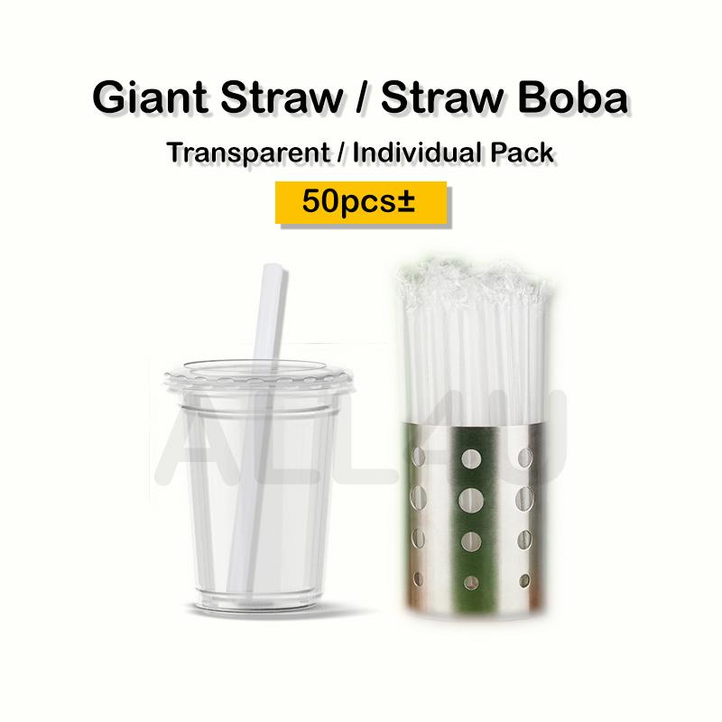 Giant Straw 8" [50pcs±] Sharp End Single Pack Giant Straw Bubble ...