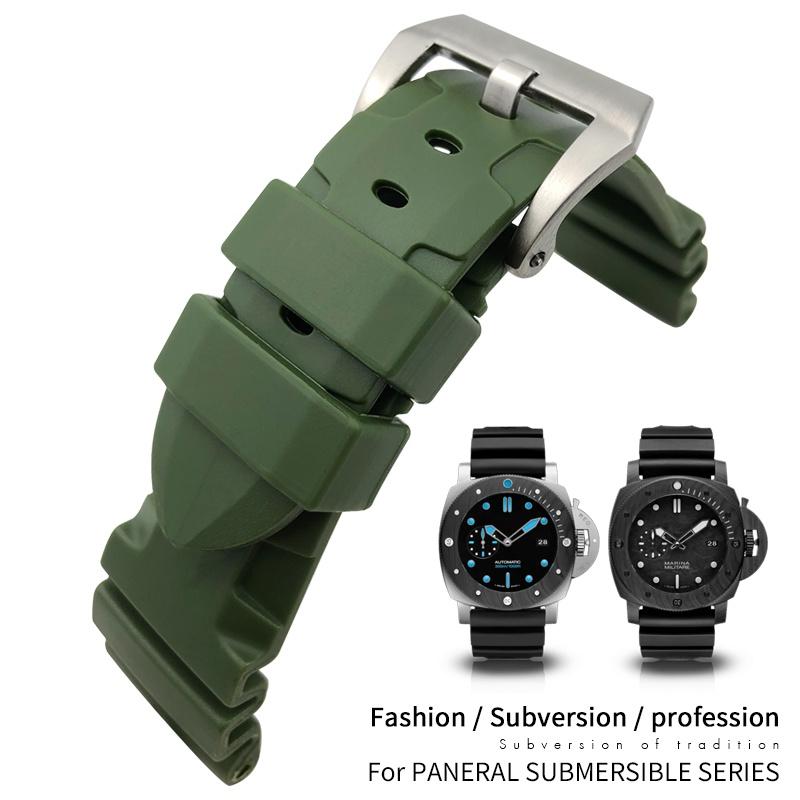 Tali Jam Tangan Silikon Getah, 22mm dan 24mm, Kalis Air, Gantikan ...