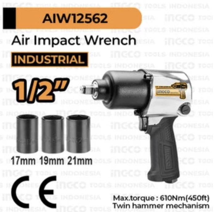 Promo Air Impact Wrench (1/2") INGCO AIW12562 Sok Socket Buka Baut ...