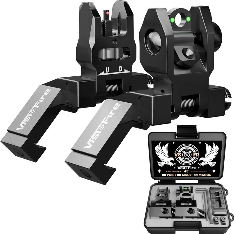 45 Degree Offset Iron Sights | Flip Up Fiber Optic Sights with Red ...