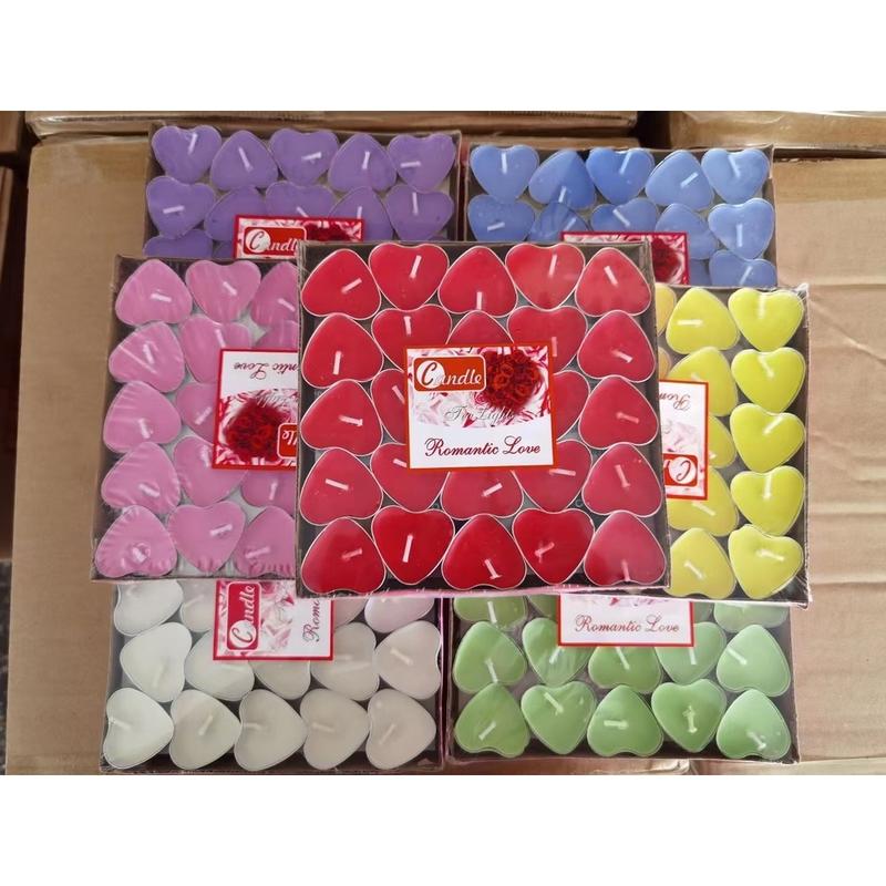 50PCS Round/Heart Shaped Candles, Smokeless Tealights Candle - TikTok ...