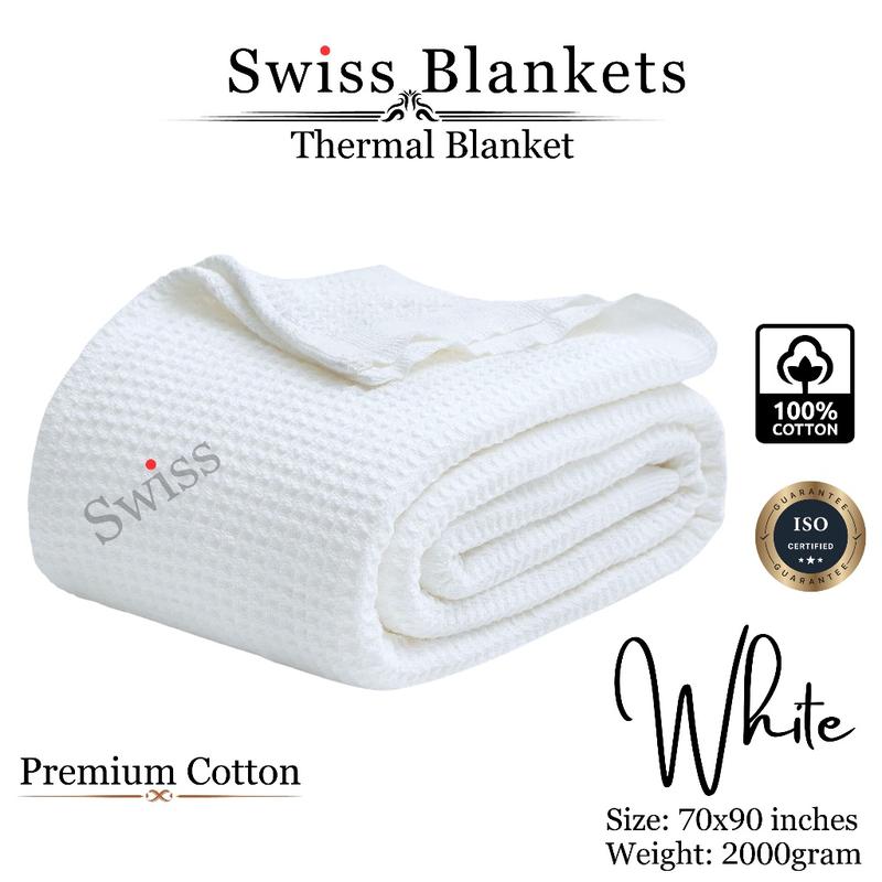 QUEEN - White Thermal Blankets Cozy Soft Woven Blankets Waffle - TikTok ...