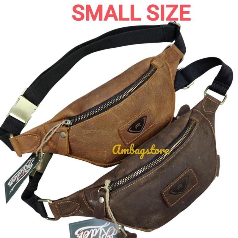 Crazy horse leather men pouch bag small size men waist bag men - TikTok ...