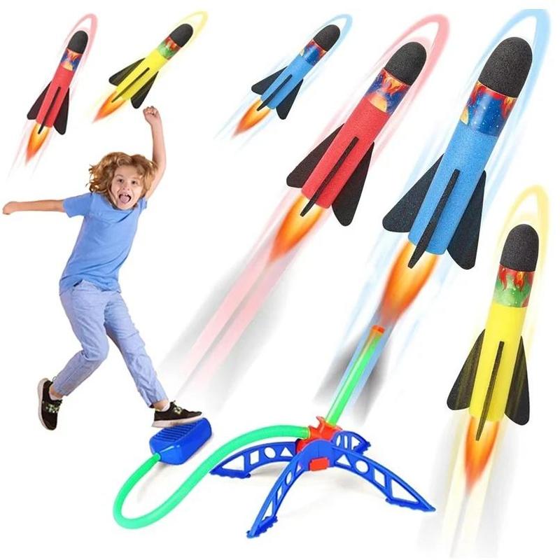 Kids Toy Rocket Launcher Foot Pump Soaring Rocket Toys Child - TikTok ...