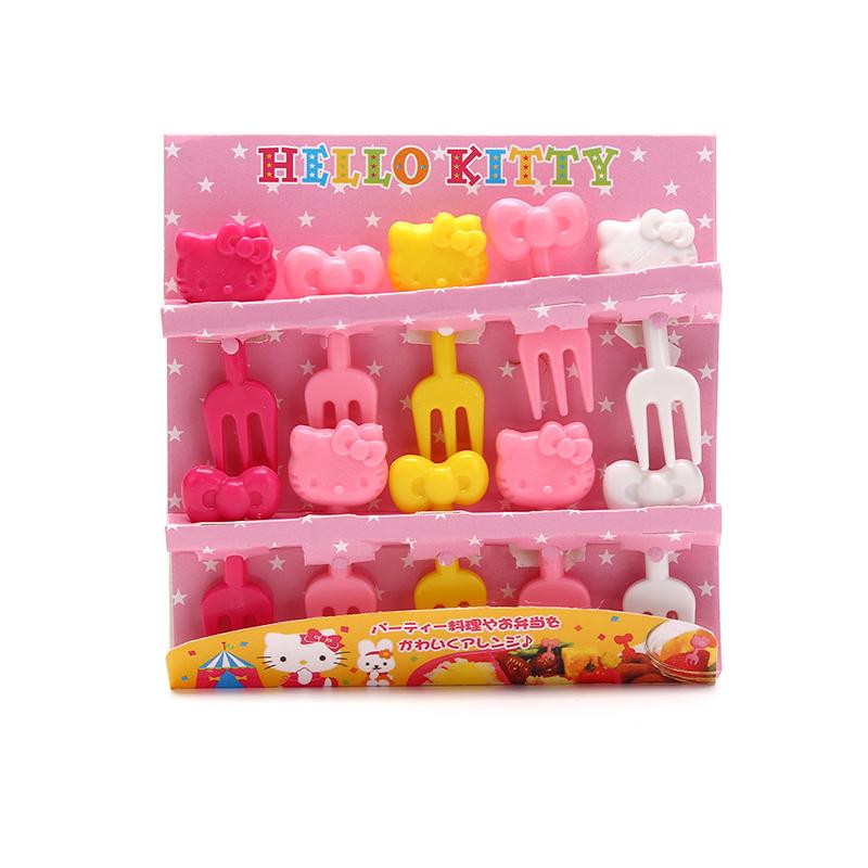 [ADH]10pcs/set Cat Mini Animal Cartoon Food Picks Children Snack ...